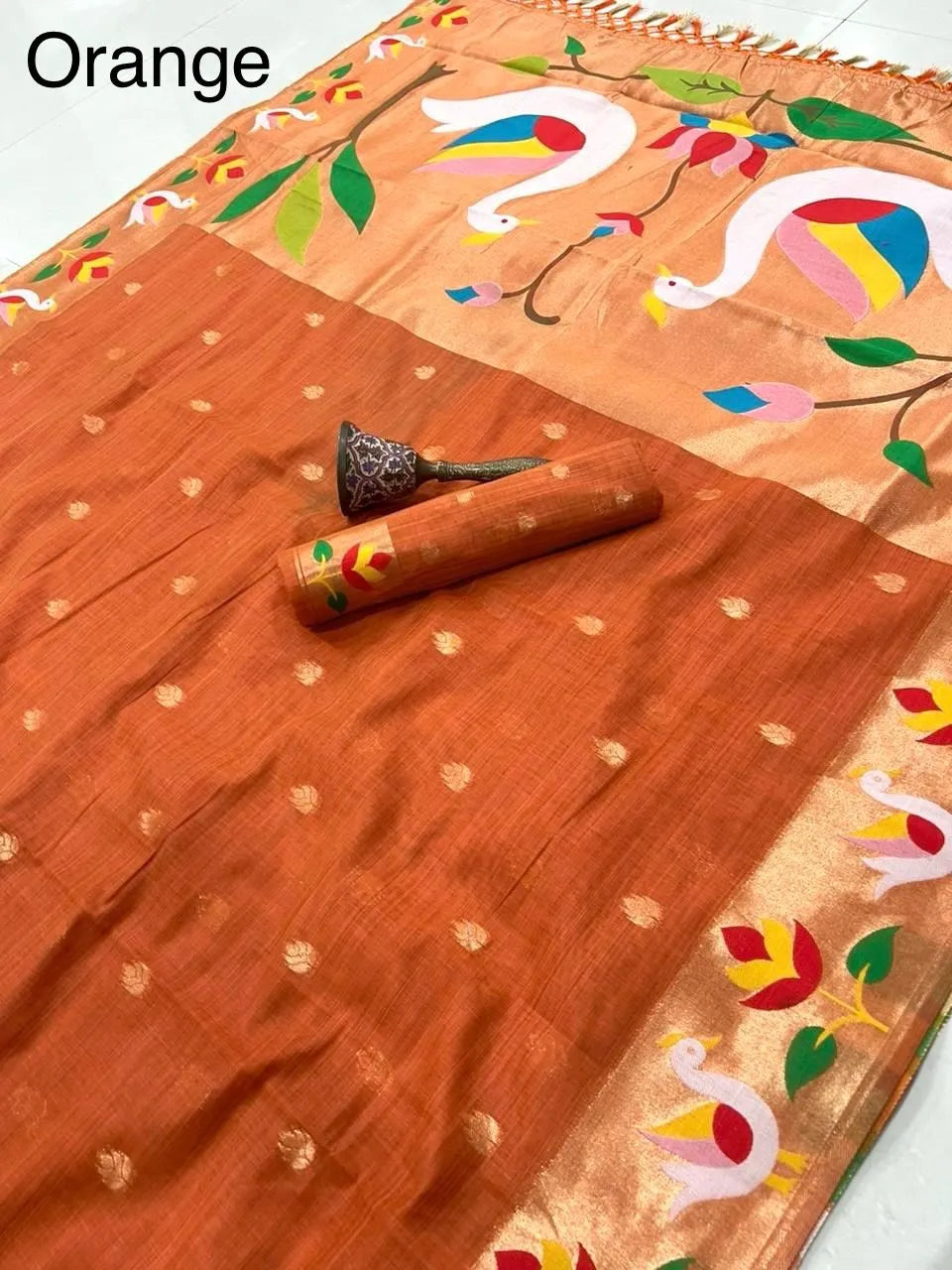 Pure Soft Muga Cotton Rajhans Paithani Saree – AaradhyaSarees